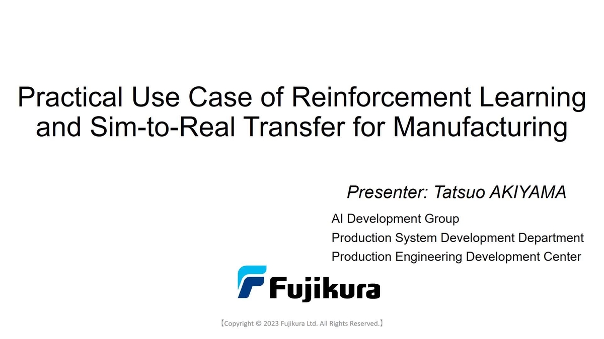 Practical Use Case Of Reinforcement Learning And Sim To Real Transfer For Manufacturing Gtc