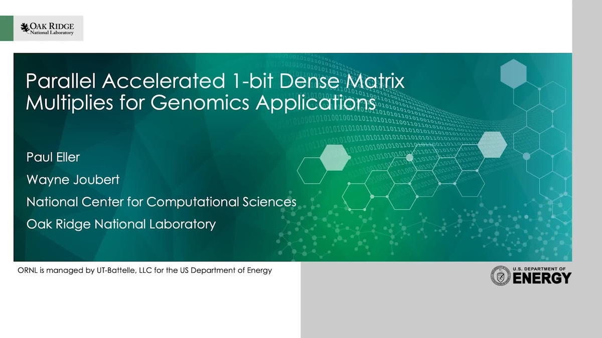Parallel Accelerated 1 Bit Dense Matrix Multiplies For Genomics Applications Gtc Digital April