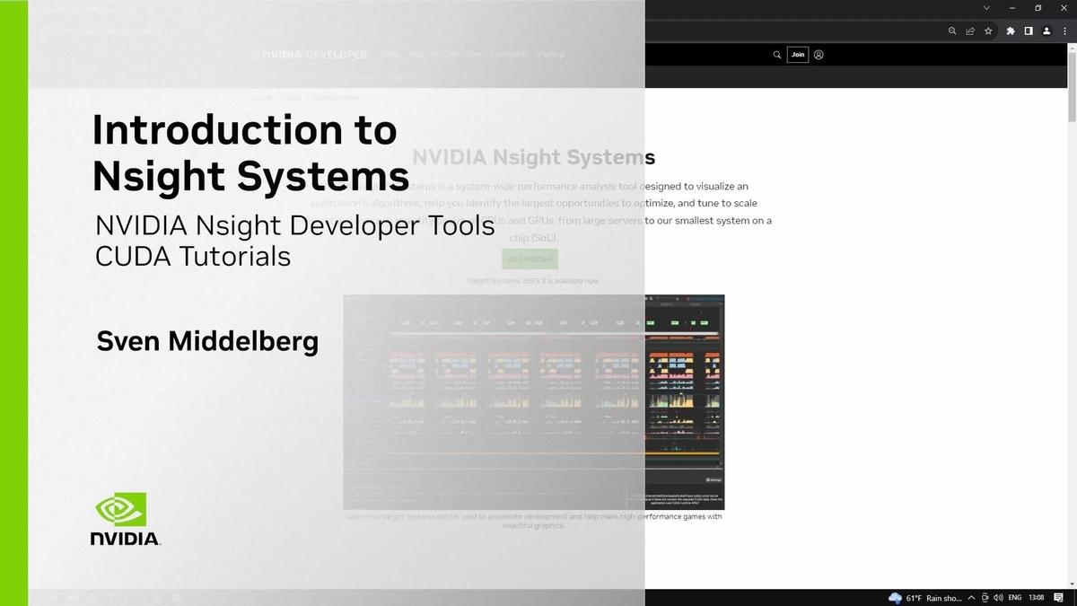 Cuda Developer Tools Intro To Nvidia Nsight Systems Other 2024 Nvidia On Demand