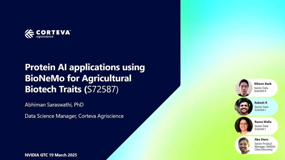 Protein AI applications Using BioNemo for Agricultural Biotech Traits ...