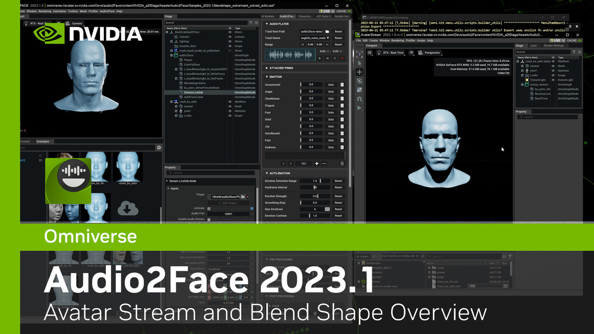 Audio2face Avatar Stream Application Omniverse 2020 Nvidia On Demand