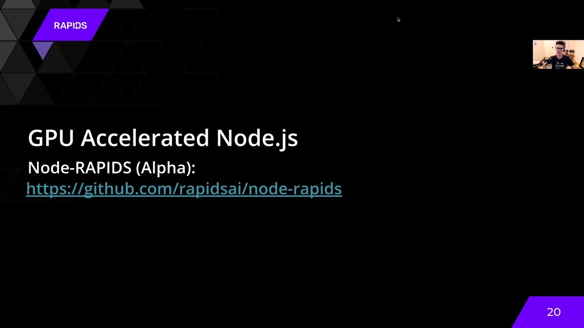 Using Rapids To Accelerate Nodejs Javascript For Visualization And Beyond Gtc Digital April