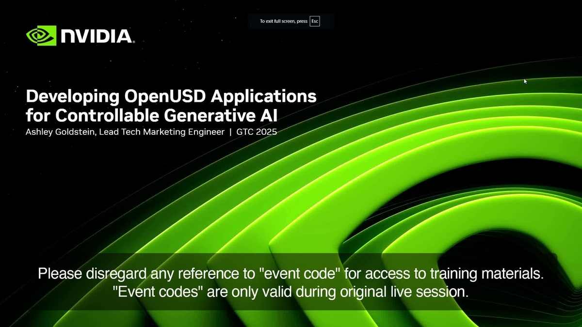 Developing OpenUSD Applications for Controllable Generative AI | GTC 25 2025 | NVIDIA On-Demand