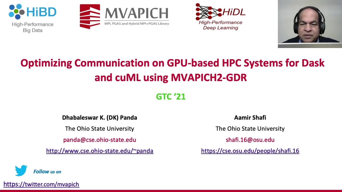 Optimizing Communication on GPU-Based HPC Systems for Dask and cuML Using MVAPICH2-GDR | GTC ...