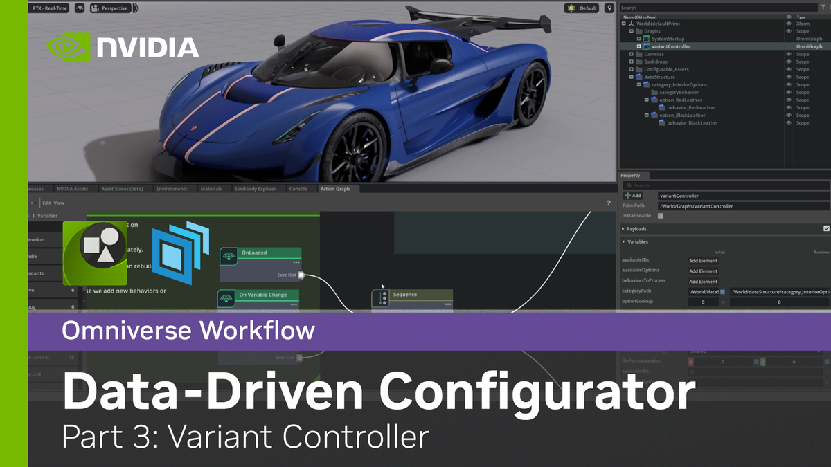 Data Driven Configurator Workflow Part 3 Variant Controller Omniverse 2020 Nvidia On Demand