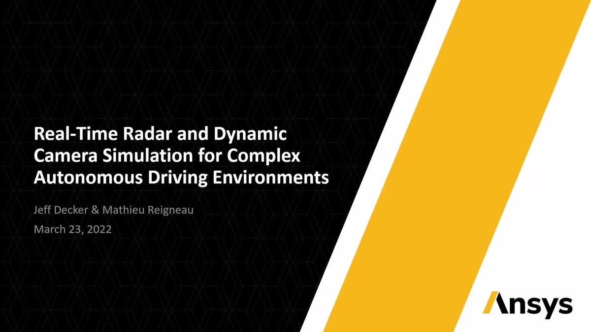 Real Time Radar And Dynamic Camera Simulation For Complex Autonomous 1779