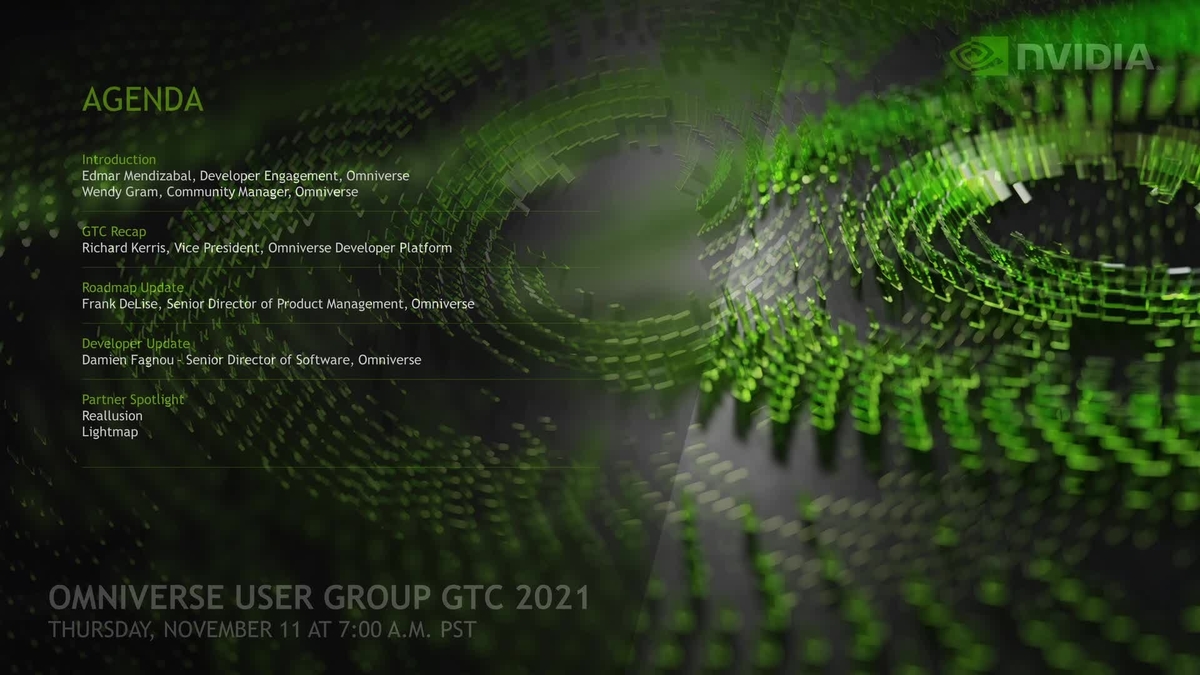 NVIDIA Omniverse User Group | GTC Digital November 2021 | NVIDIA On-Demand