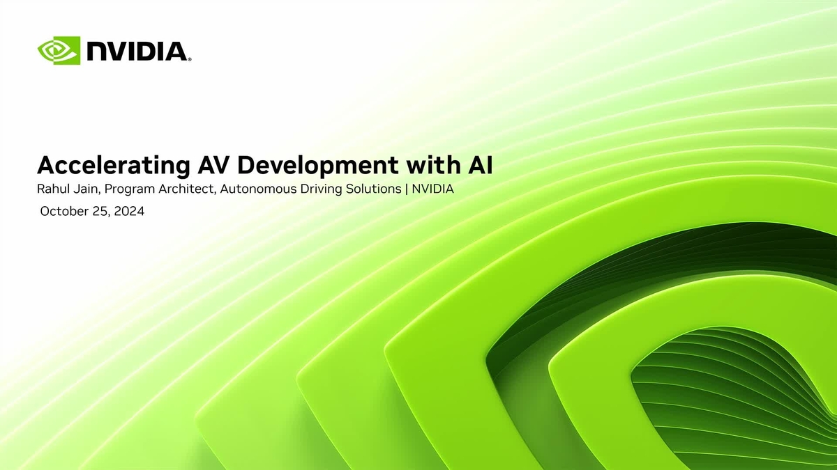 Accelerating Autonomous Vehicle Development With Ai Siin1259 Ai Summit India 2024 Nvidia On