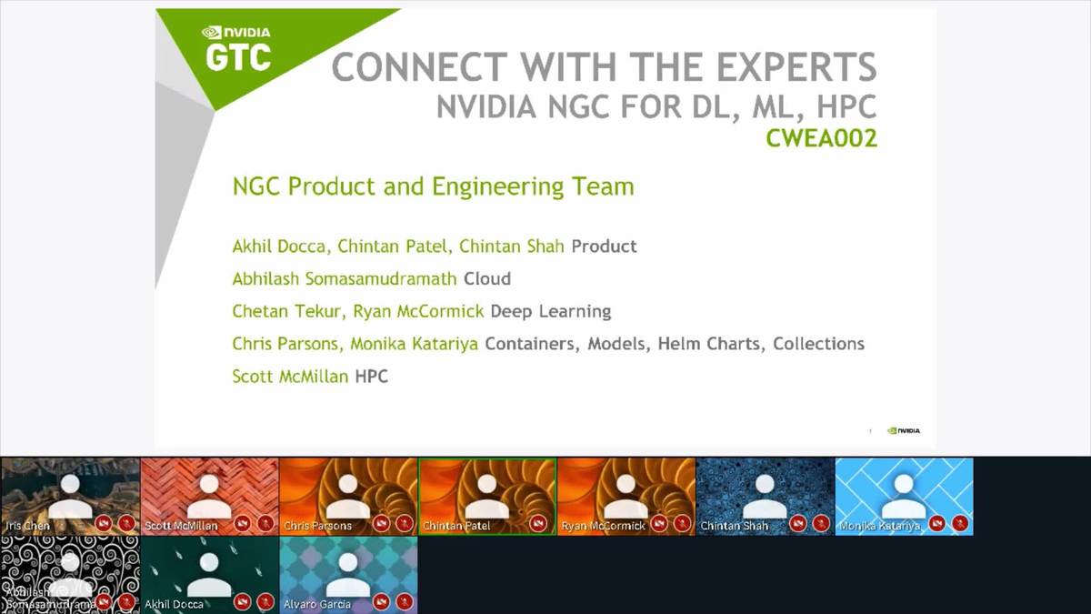 Connect With The Experts Nvidia Ngc For Deep Learning Machine Learning And Hpc Gtc Digital