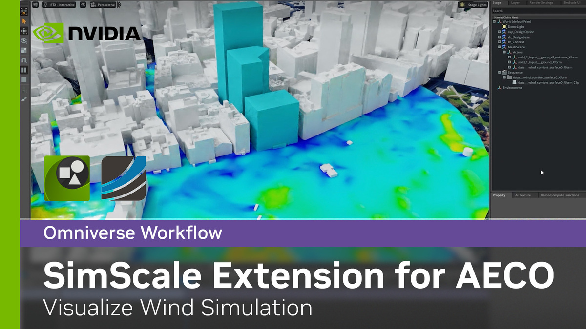 Visualizing Wind Simulation With The Simscale Extension For Aeco Omniverse 2020 Nvidia On Demand