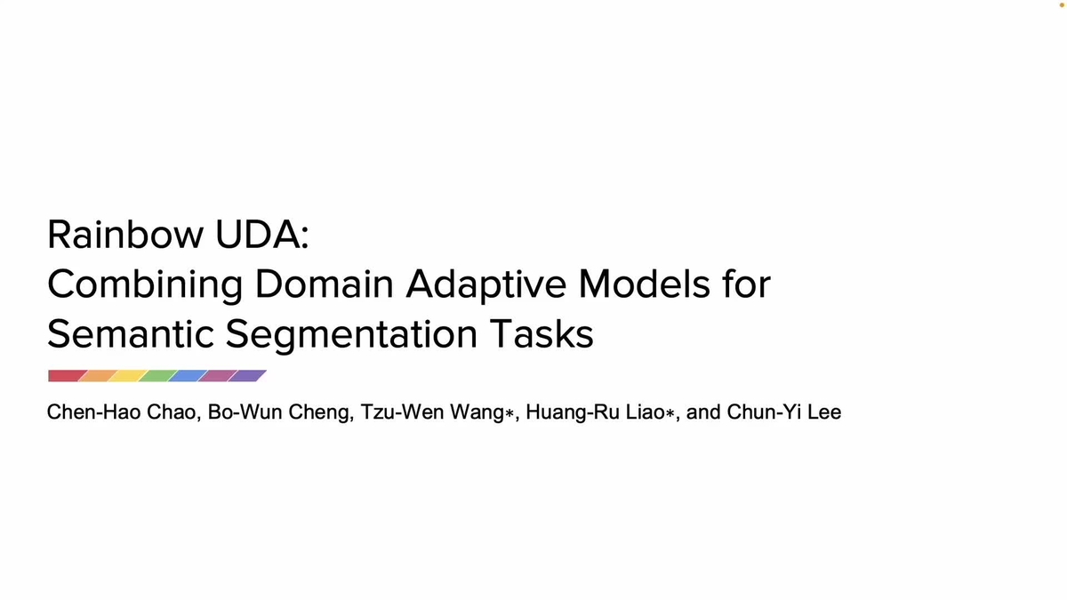 Rainbow Uda Combining Domain Adaptive Models For Semantic Segmentation Tasks Gtc Digital