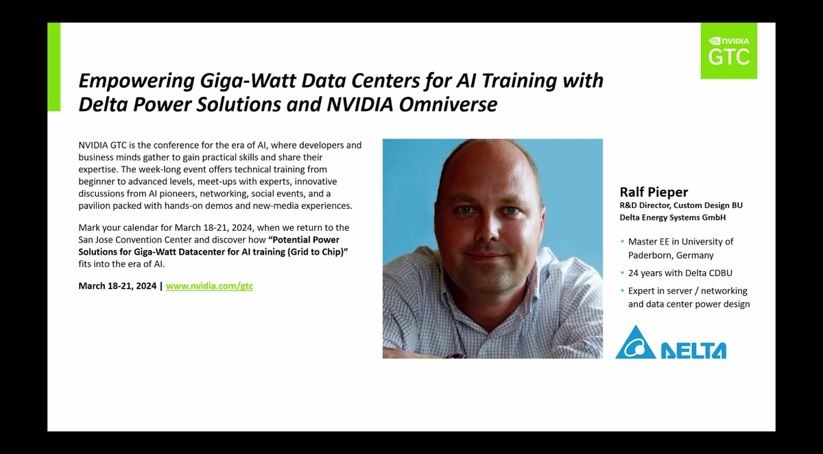 Empower Gigawatt Data Center for AI Training (Presented by Delta ...