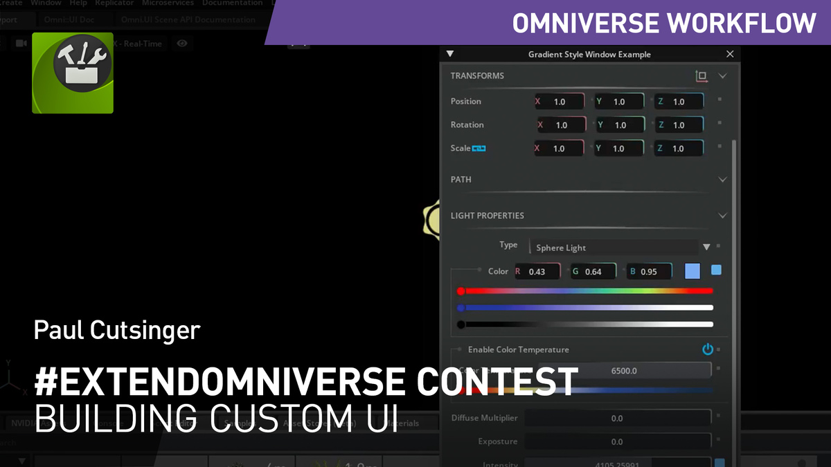 Extendomniverse Contest Building Custom Ui Omniverse 2020 Nvidia On Demand