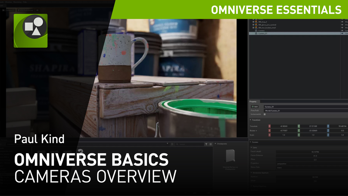 Omniverse Basics Cameras Overview Omniverse 2020 Nvidia On Demand