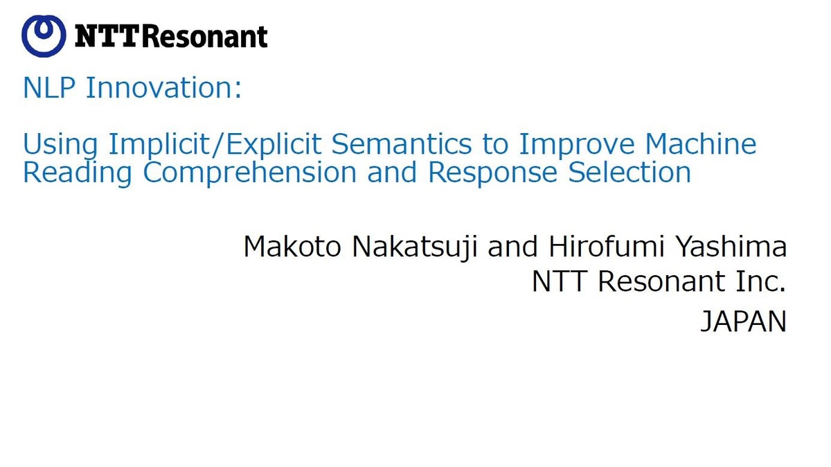 NLP innovation: Using Implicit/Explicit Semantics to improve Machine Reading Comprehension and ...