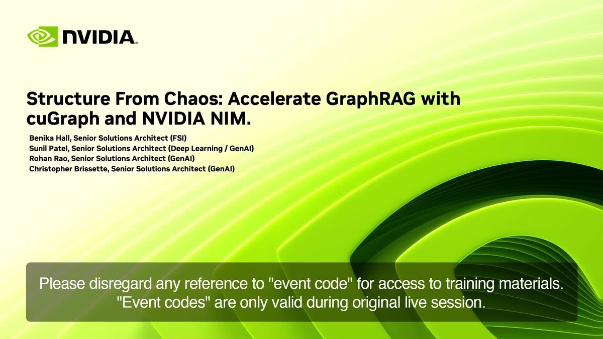 Structure From Chaos: Accelerate GraphRAG With cuGraph and NVIDIA NIM ...