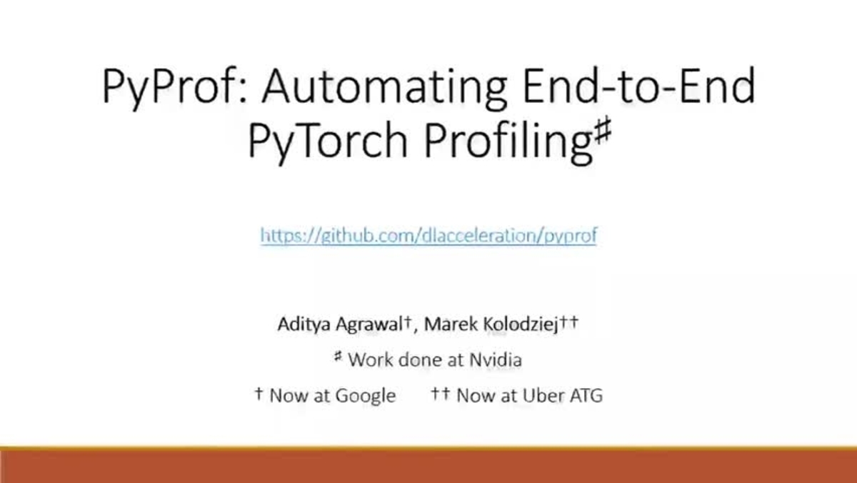 Automating End To End Pytorch Profiling Gtc Digital March 2020 Nvidia On Demand
