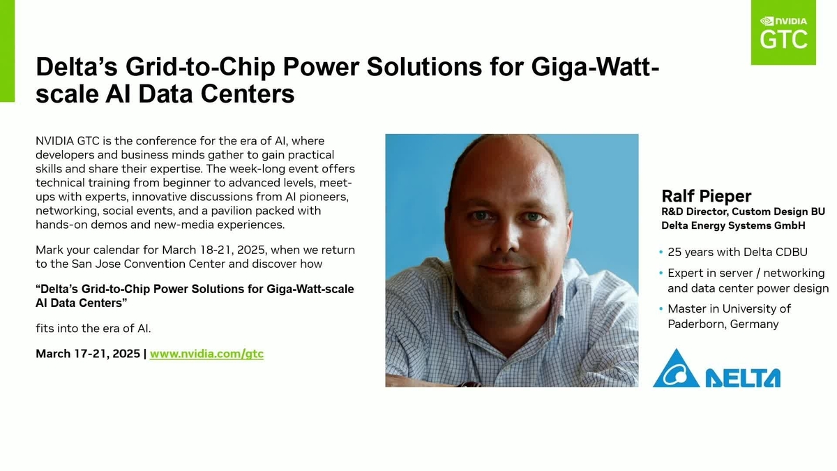 Delta’s Grid-to-Chip Power Solutions for Gigawatt-Scale AI Data Centers ...