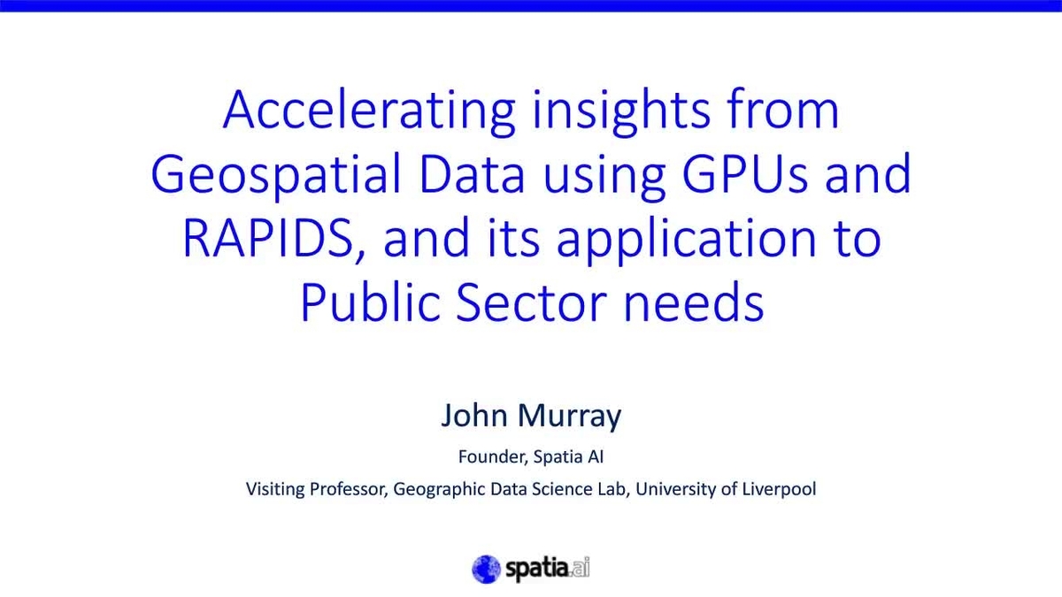 Accelerating Insights From Geospatial Data Using Gpus And Rapids And Its Application To Public
