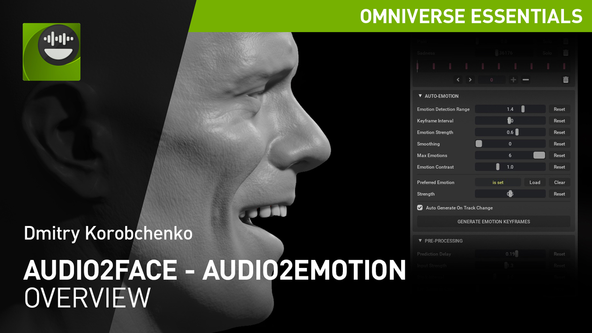 Audio2face Audio2emotion Overview Omniverse 2020 Nvidia On Demand