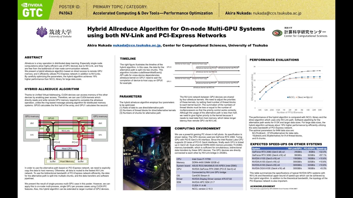 Hybrid Allreduce Algorithm For On Node Multi Gpu Systems Using Both Nv Link And Pci Express