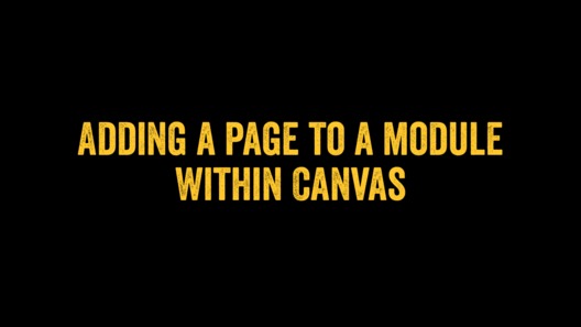 Adding a Page to a Module within Canvas