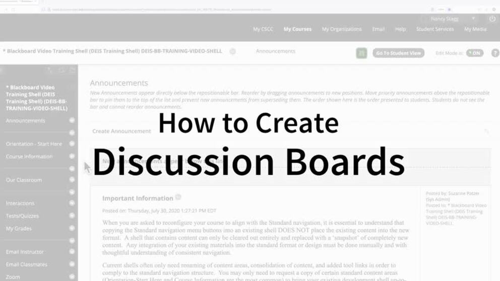 Blackboard > Discussion Boards