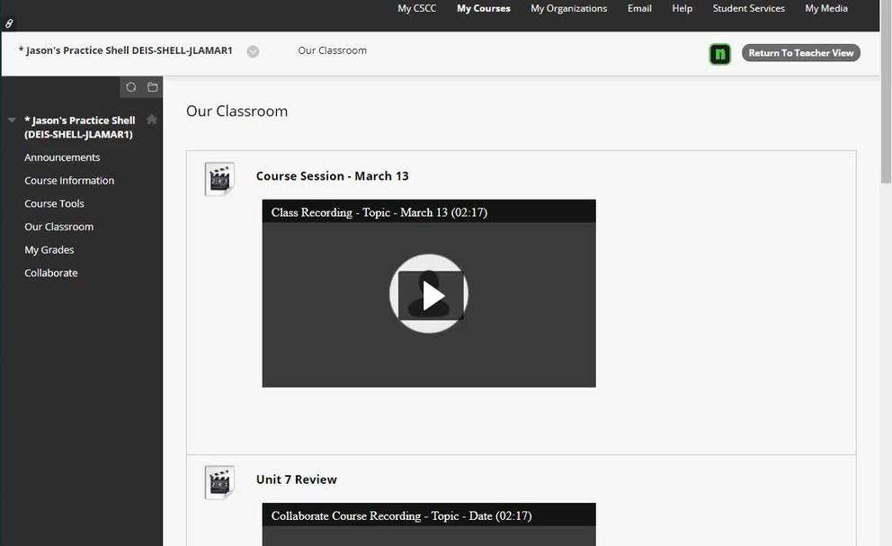 My Media > Submit a video to your Blackboard class from your computer