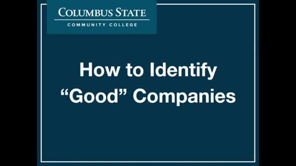 How to Identify "Good" Companies