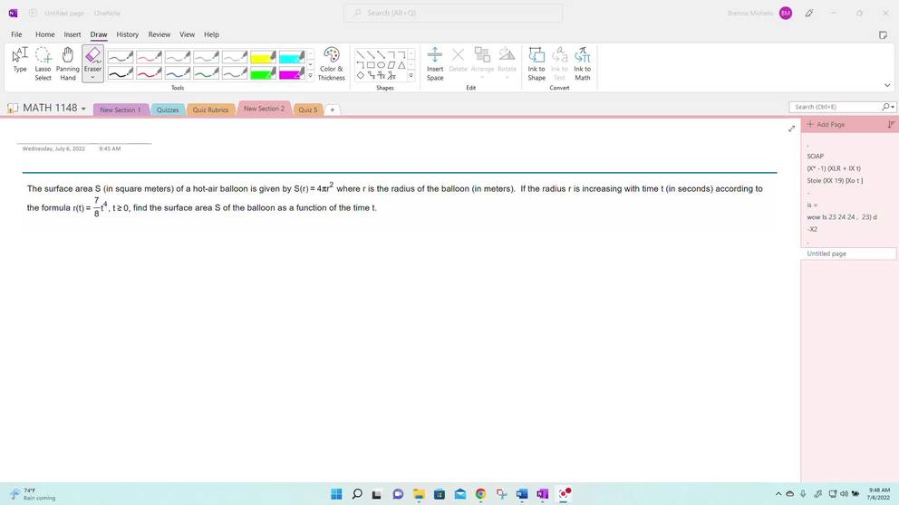 Composite Functions - Word Problem - Surface Area of a Balloon