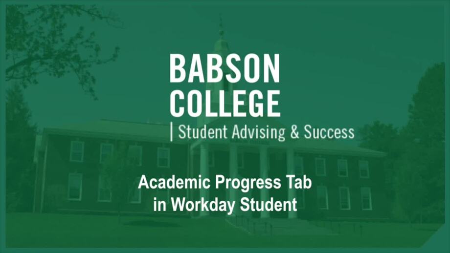 Academic Progress Tab in Workday Student