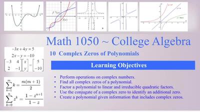 CA 10 MATH 1050 - Complex Zeros of Polynomials