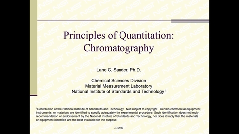 Principles of Quantitation: Chromatography | NIST