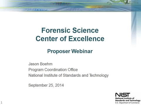 Forensics Science - Center for Excellence | NIST