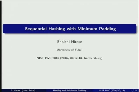 Lightweight Cryptography Workshop Day 2, Part 3 | NIST