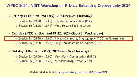 WPEC 2024 Session 2a: Privacy-Enhancing Cryptography (PEC) in ...