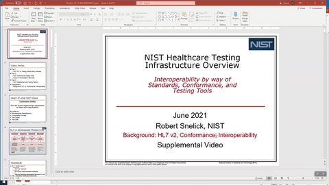 NIST Healthcare Testing Infrastructure Overview: Interoperability by ...