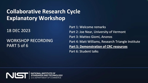 Collaborative Research Cycle Workshop - Demonstration of CRC Resources ...