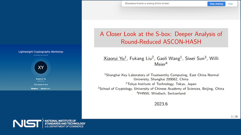 Lightweight Cryptography Workshop: Day 2, Part 4 | NIST