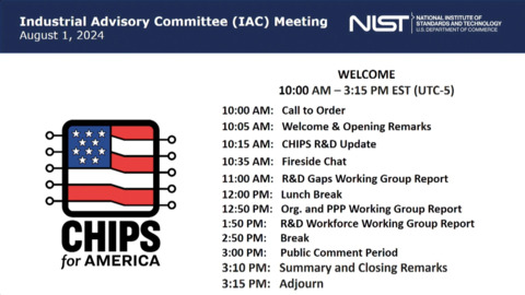 INDUSTRIAL ADVISORY COMMITTEE (IAC) MEETING | NIST