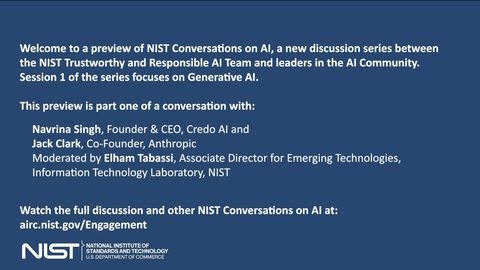 NIST Conversations on AI | Generative AI | Part One (Preview) | NIST