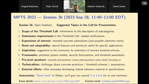 MPTS 2023 — Session 3b: Feedback about the NIST Threshold Call/Process | NIST