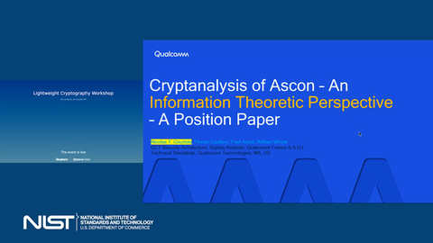 Lightweight Cryptography Workshop: Day 2, Part 5 | NIST
