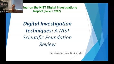 Digital Investigation Techniques rec1 and Q&A combined | NIST