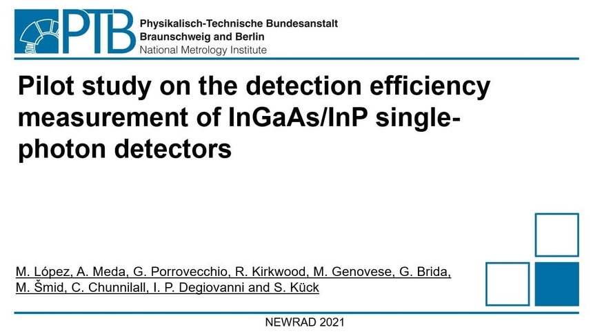 Pilot study on the detection efficiency measurement of InGaAs/InP ...