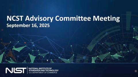 NCSTAC meeting-September 16, 2025 | NIST