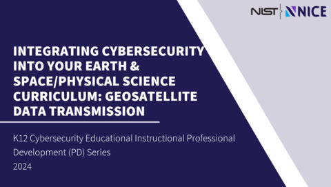INTEGRATING CYBERSECURITY INTO YOUR EARTH & SPACE/PHYSICAL SCIENCE ...