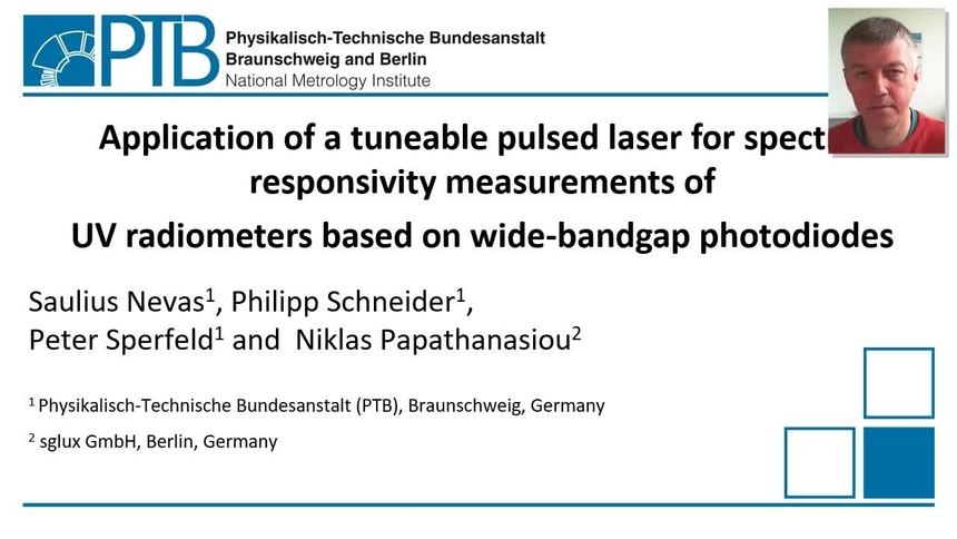 Application of a Tuneable Pulsed Laser for Spectral Responsivity ...