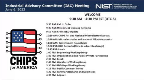 CHIPS Industrial Advisory Committee June 6, 2023 - Morning session | NIST
