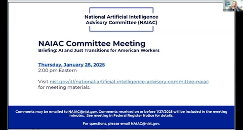 National Artificial Intelligence Advisory Committee (NAIAC) Meeting ...